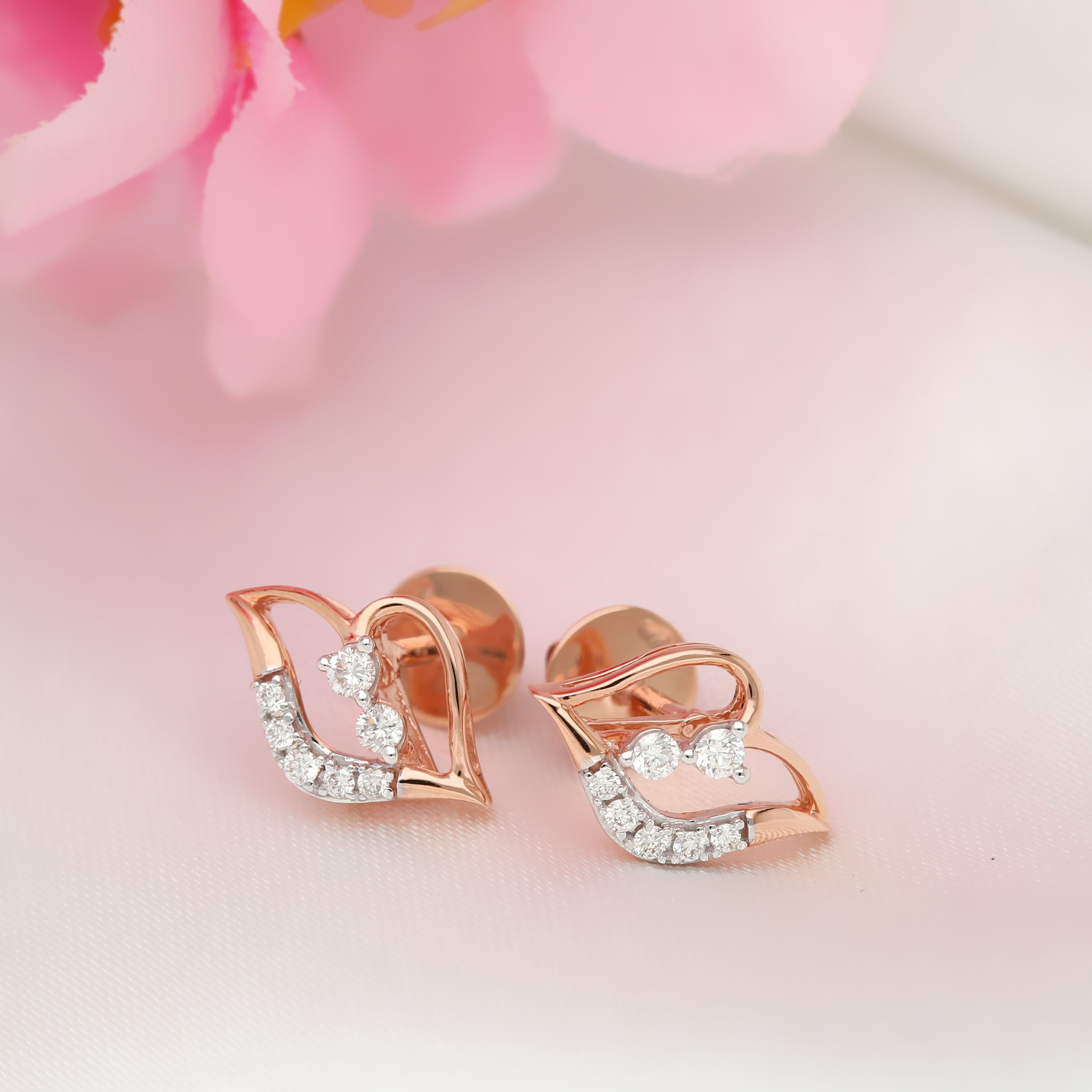 Rose gold earrings malabar gold store