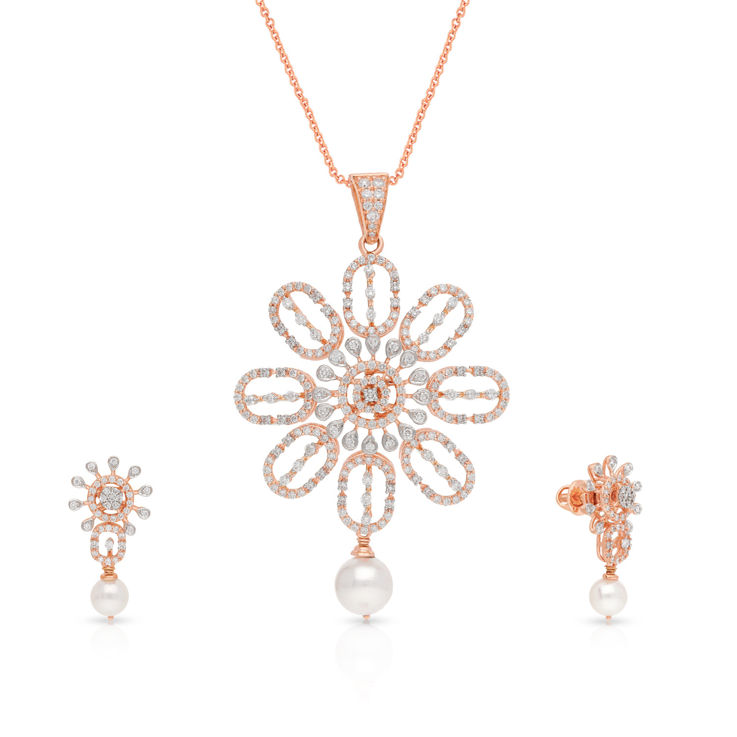Buy Mine Diamond Pendant Set PSMGNINB024PN5 for Women Online Malabar Gold Diamonds
