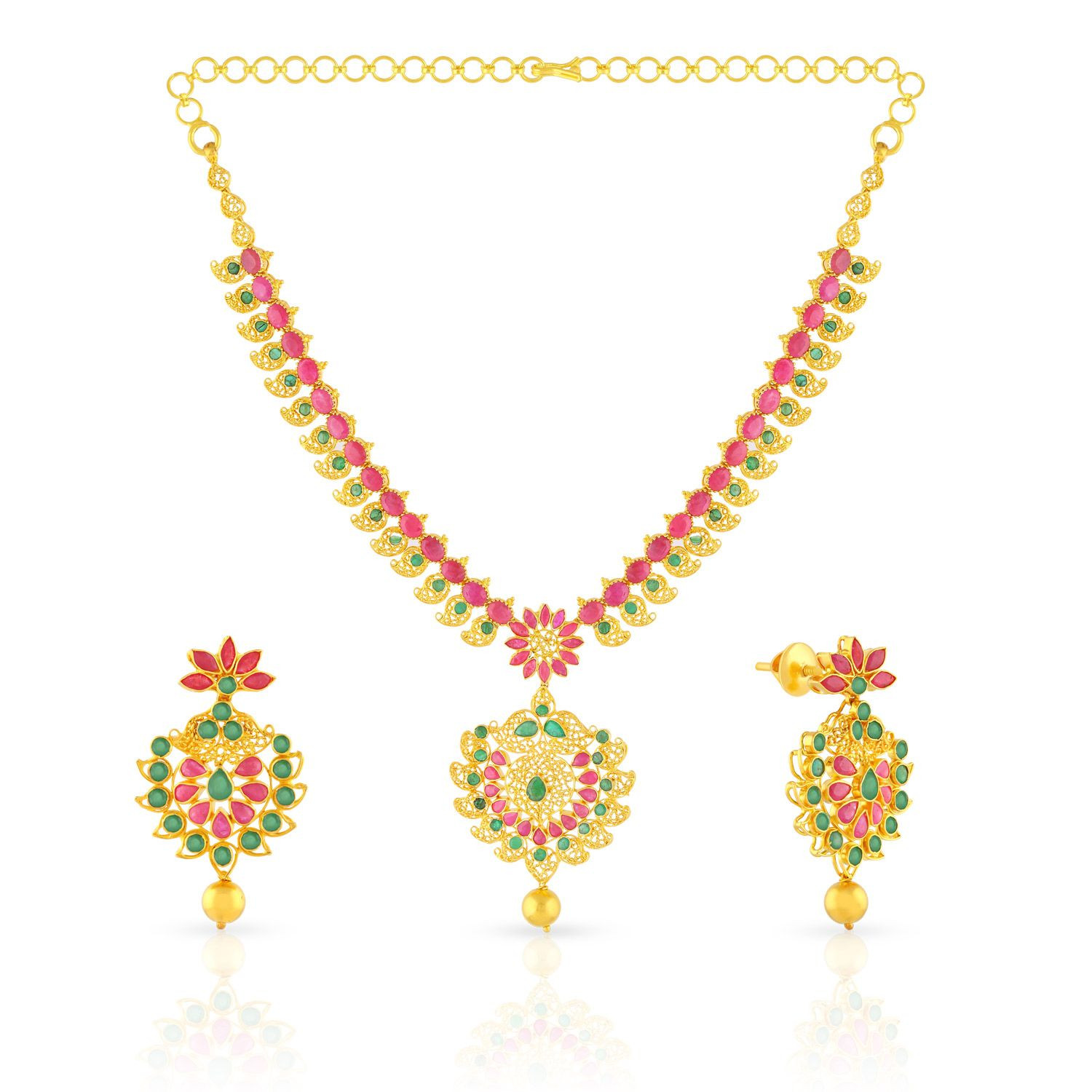Ruby set malabar gold store