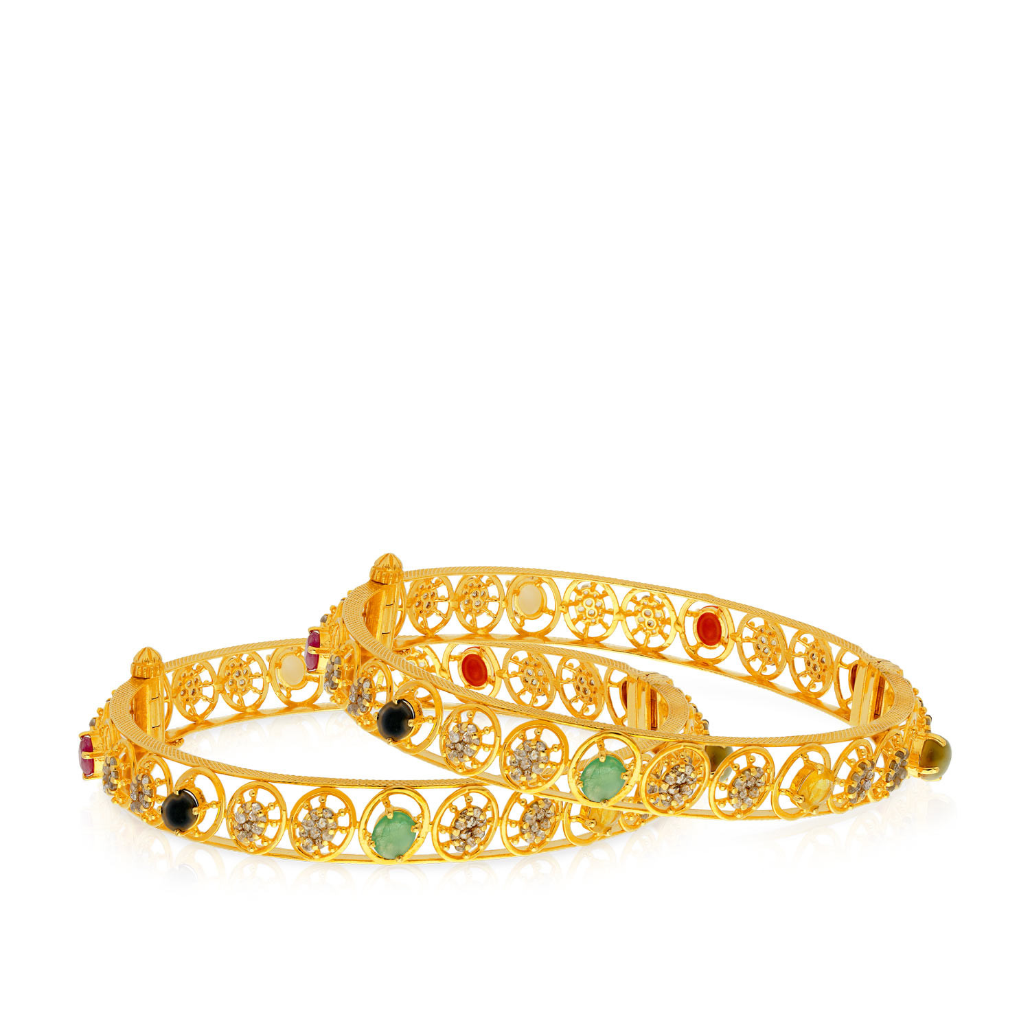 Buy Era Uncut Diamond Bangle Set BSERGNVR005BN8 for Women Online Malabar Gold Diamonds