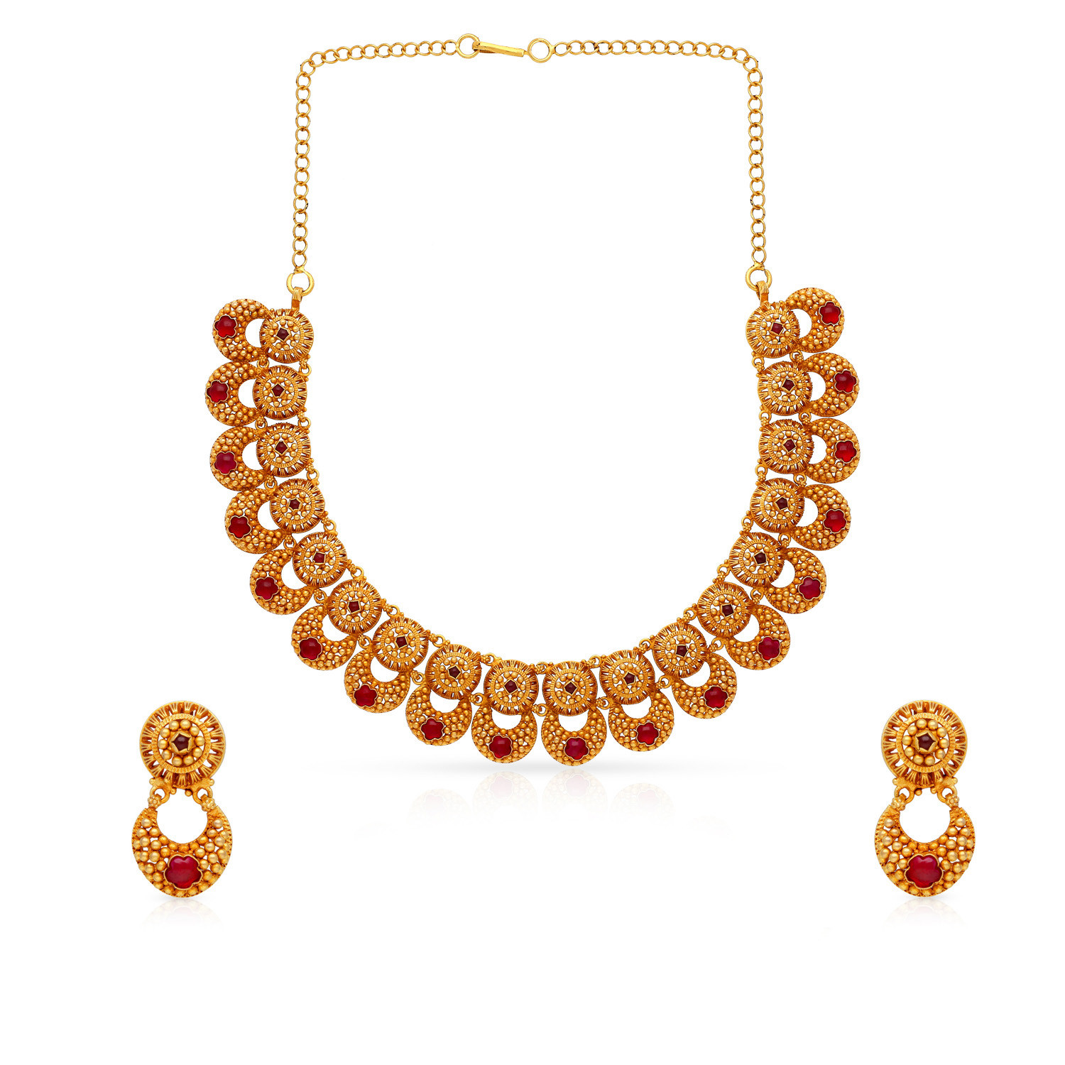 Buy Divine Gold Necklace Set NSDVAKT23NK03 for Women Online Malabar Gold Diamonds