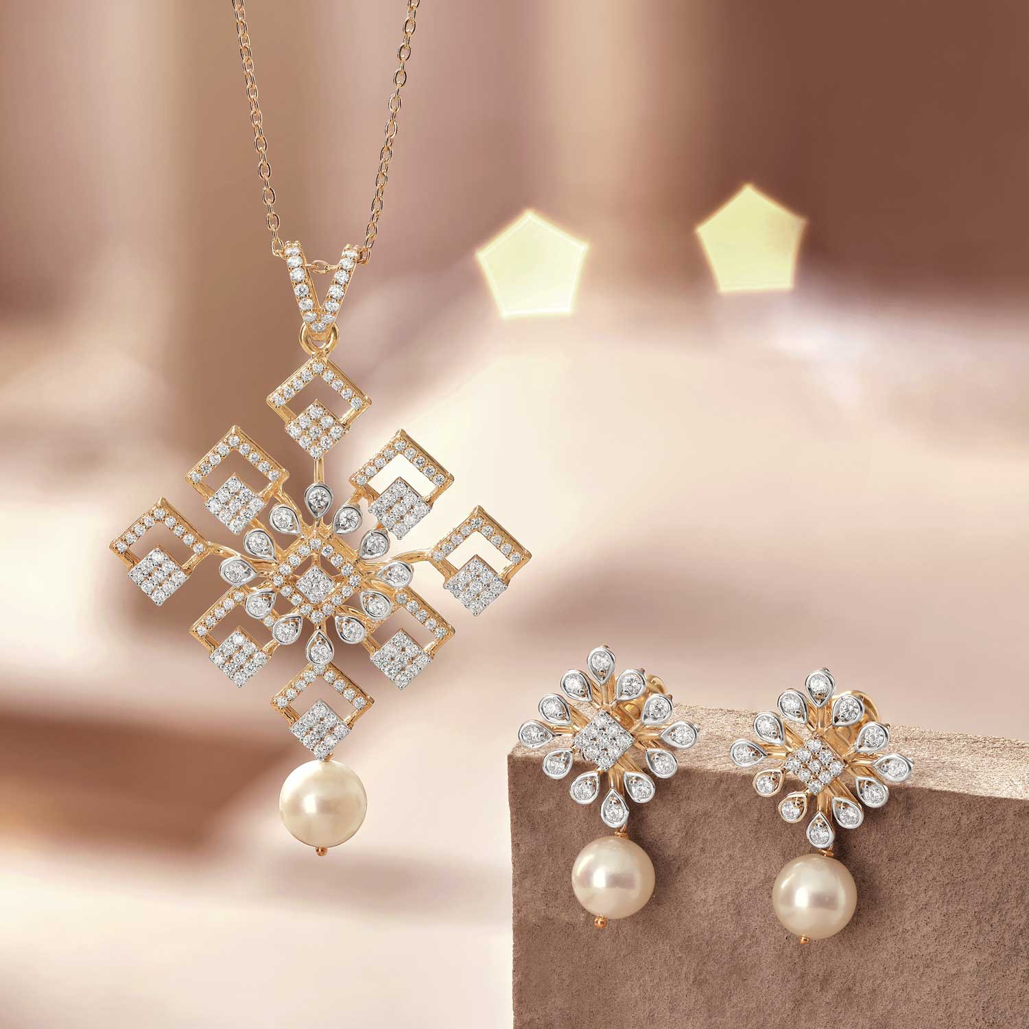 Buy Mine Diamond Pendant Set PSMRGGEN495PN5 for Women Online Malabar Gold Diamonds